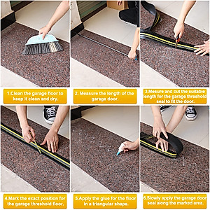 Garage Door Seal, West Bay 13.4 ft Long Bottom Rubber Weatherproof Garage Threshold Seal Weatherproof Rubber DIY Weather Stripping