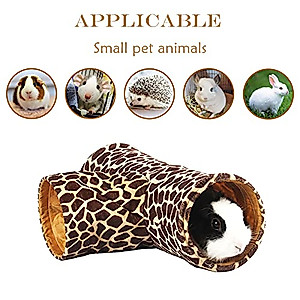 LEFTSTARER Guinea Pig Tunnel Guinea Pig Hideout Collapsible 3 Way Tunnel Tubes Toy for Ferret Hedgehog Chinchillas Mice Rat Rabbit