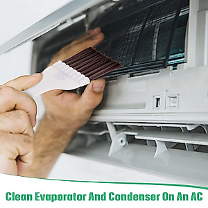 Fcr6 Fin Comb Plastic Colored Fin Coil Comb Straightener Condenser Coil Fin Comb and Air Conditioner Condenser Brush for Evaporator Condenser Coil, 6 Fin Comb on a Ring Handle 12 Different Fin Spacing