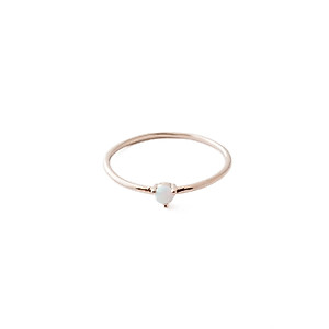 Honeycat Opal Orb Crystal Ring in 18k Rose Gold Plate | Minimalist, Delicate Jewelry (Rose Gold 6)