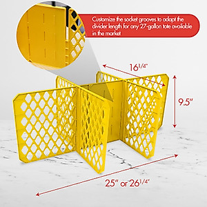 Universal Divider for 27-gal. Tough Storage Tote, 6-slot Strong Box Divider for Storage Containers, 2 Customizable Lengths, Stationery Organizer for Large Tools/Seasonal Items, Easy to Attach