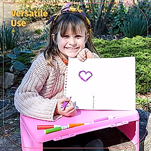 Purple Folding Lap Desk - Foldable Table for Work, Study, Gaming, Arts, Crafts, School - Collapsible Laptop Tray with Storage Compartment - Portable Writing Station for Kids, Adults