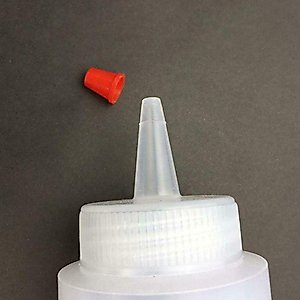 U&S 1 Pack 8oz/250ml Plastic Squeeze Bottles with Red Tip Cap and Black Scale, Squeeze Condiment Bottles Sauce Salad Squeezable Bottle Squirt Bottles