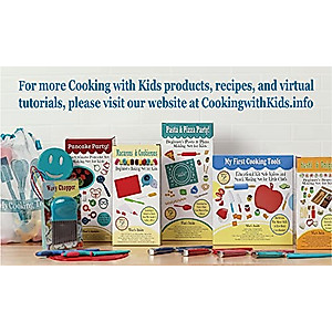 Cooking with Kids - My First Chef's Knife for Kids - (Royal/Navy) w/Protective Safety Sheath - German Stainless Steel - Curved Finger Shield/Children