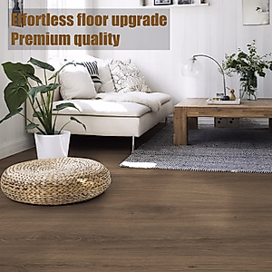 WIFEA Vinyl Flooring Roll 15.7"x 393.7"/43 Sq.Ft, Wood Grain Self Adhesive Vinyl Floor Tiles Wear-resistant and Waterproof Vinyl Plank Flooring for Bedroom Living Room Office Balcony RV, Light brown