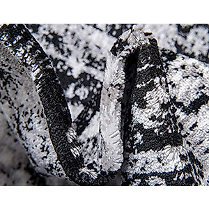 Unique Loom Sofia Collection Area Rug - Salle Garnier (6' 1" x 9' Rectangle, Black/ Ivory)