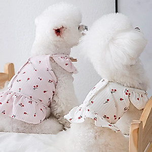 Dog Cat Rose Suspender Dress Floral Dog Skirt Elegent Dog Outfit Cat Dress for Party Wedding Birthday Puppy Apparel Summer Clothes