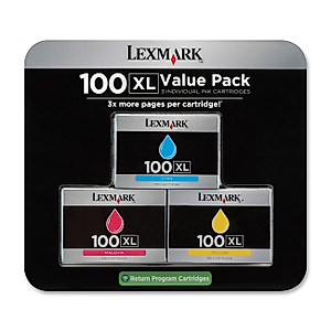 Lexmark 100XL Color High Yield Return Program Ink Cart Tri-pack (Cyan, Magenta, Yellow)
