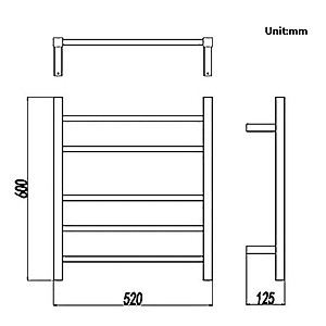 Heated Towel Rack, Towel Warmer, 5 Bars Wall Mount Electric Heated Towel Rack 304 Stainless Steel Radiator for Bathroom,Pools,Kitchen,Gyms,Plug in ，Electric Towel Warmer (Color : Hardwired)