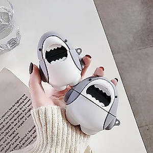 Cute Shark Case for Airpods 3rd Generation Cases 2021, Funny 3D Cartoon Kawaii Cool airpod 3 Case Cover with Cleaning Kit & Keychain for Apple Air pod 3 Gen for Boys Girls Kids Teen, Shark