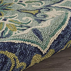 LR Home Dazzle Area Rug, 4' Round, Teal