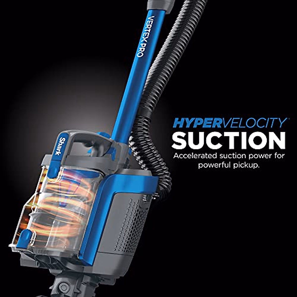 Shark Vertex Pro Powered Lift-Away Cordless Vacuum with IQ Display, DuoClean PowerFins, Includes Crevice Tool, Pet Multi-Tool & Anti-Allergen Dusting Brush, 60min Runtime, Electric Blue