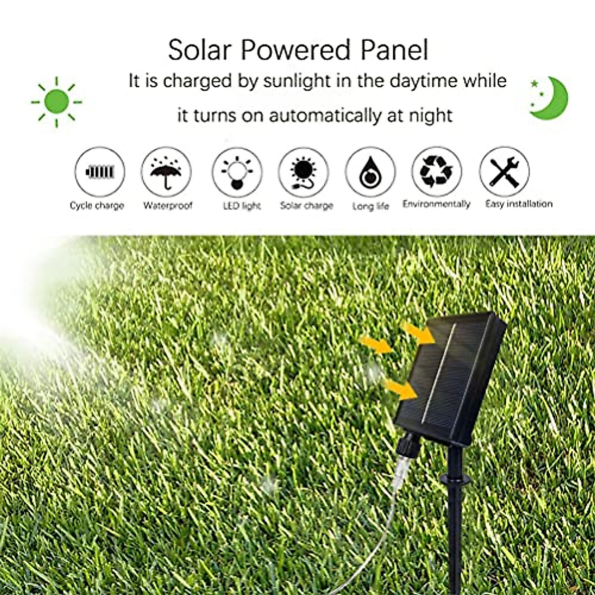 220LED Upgrade Solar Fairy Lights Outdoor Waterproof,11 Strand Solar Firefly Bunch Lights with 8 Flashing Modes Solar Waterfall Lights, Solar Watering Can Lights Garden Tent String Light (Warm White)