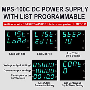 MATRIX DC Power Supply Variable 30V 5A with RS-232/485 Interface, List Sequence Programmable DC Power Supply MPS-100C, 1mV 0.1mA High-Resolution Linear Bench Power Supply with 9 Sets Storage
