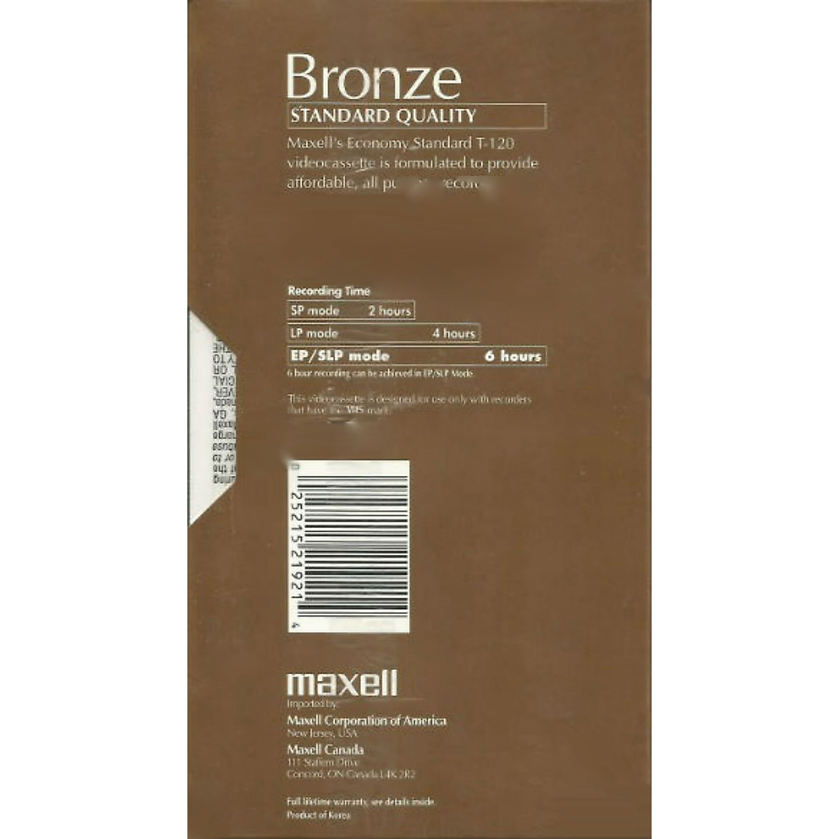 Maxell VHS Blank 5-Pack Bronze Standard Quality T-120