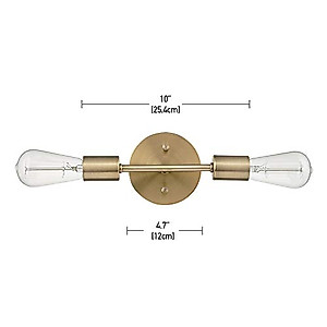 Globe Electric 51736 Alexandria 2-Light Reversable Vanity Light, Matte Brass, Gold