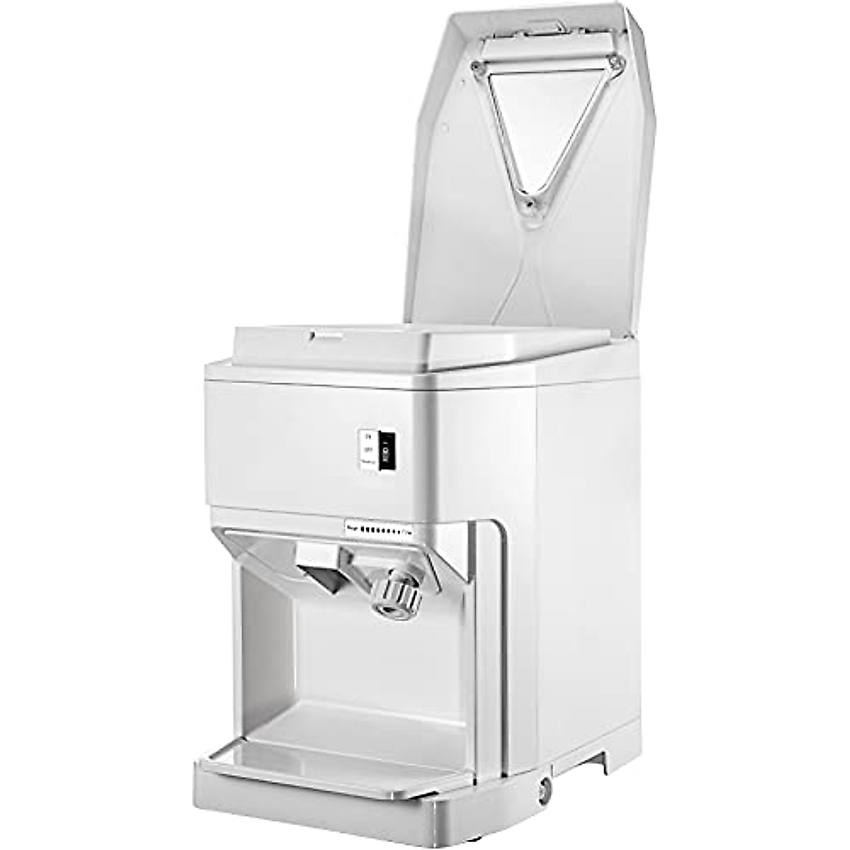 VEVOR Ice Shaver Machine Electric, Snow Cone Machine Commercial 265 LBS/H, Shaved Ice Machine w/Ice Hopper & Lid, 250W Ice Crusher w/Drain Pipe Tabletop Shaved Ice Maker w/Adjustable Fineness White