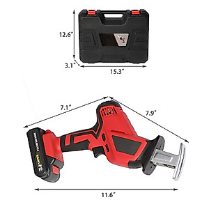 20-V Reciprocating Saw Max Lithium-Ion Cordless Reciprocating Saw, w/2 Batteries, One Hand Compact Reciprocating Saw kit w/Blades and Tool Case, for Outdoor Pruning, Wood, Plastic, Bone