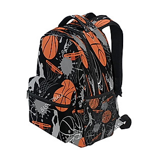 Sport Man Basketball School Backpack for Girls Boys Kids Laptop Backpack Travel Camping Daypack