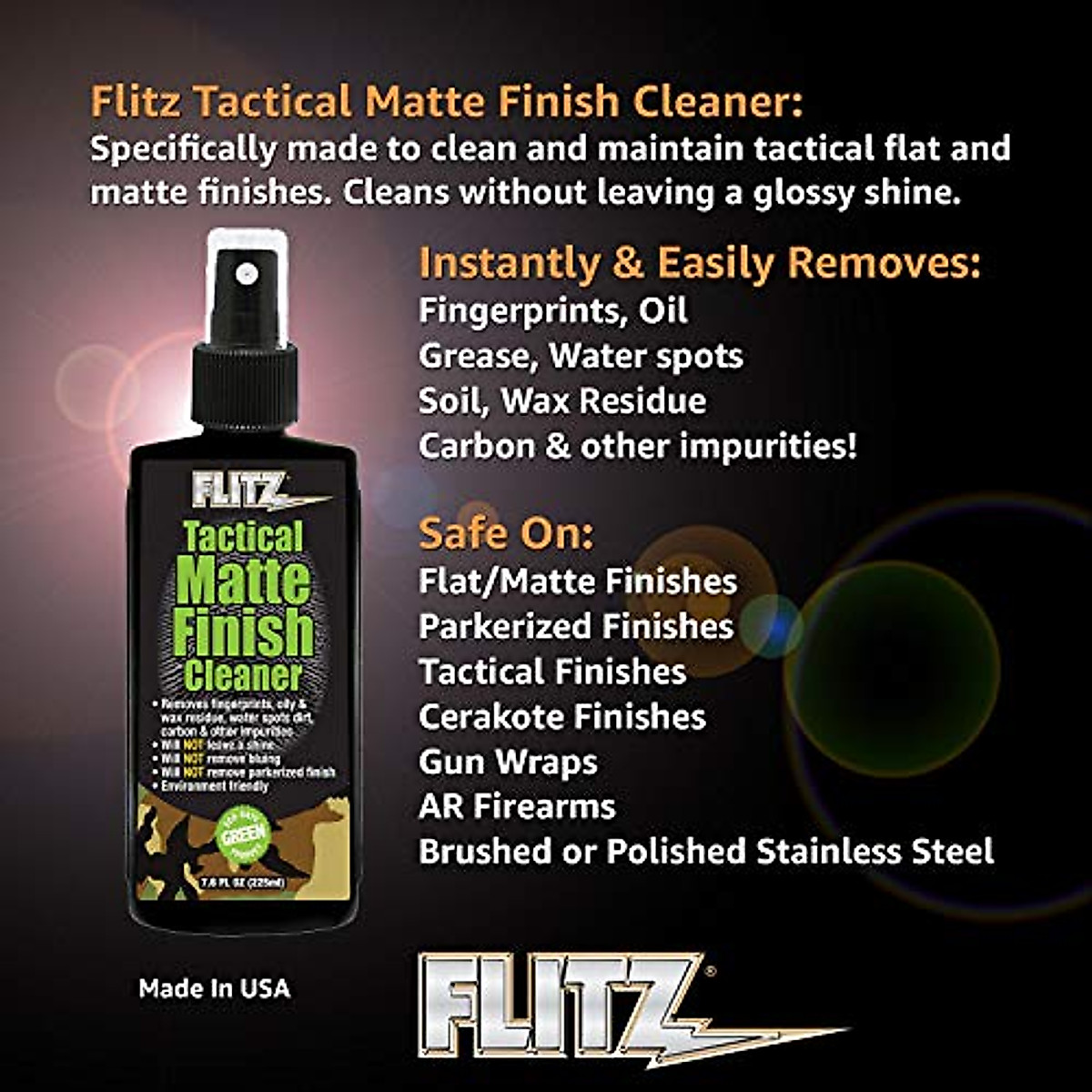 Flitz TM 81585-3A-3PK Tactical Matte Finish Cleaner, 7.6 oz., 3-Pack