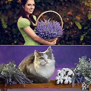 Leyaron 10 Bundles Fake Flowers Artificial Lavender Faux Plastic Plants for Home Decor Wedding Kitchen Garden Patio Porch Window Box Office Table Centerpieces Indoor Outdoor Decorations Purple