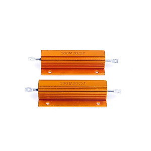LM YN 100 Watt 20 Ohm 5% Wirewound Resistor Electronic Aluminium Shell Resistors Gold (Pack of 2)