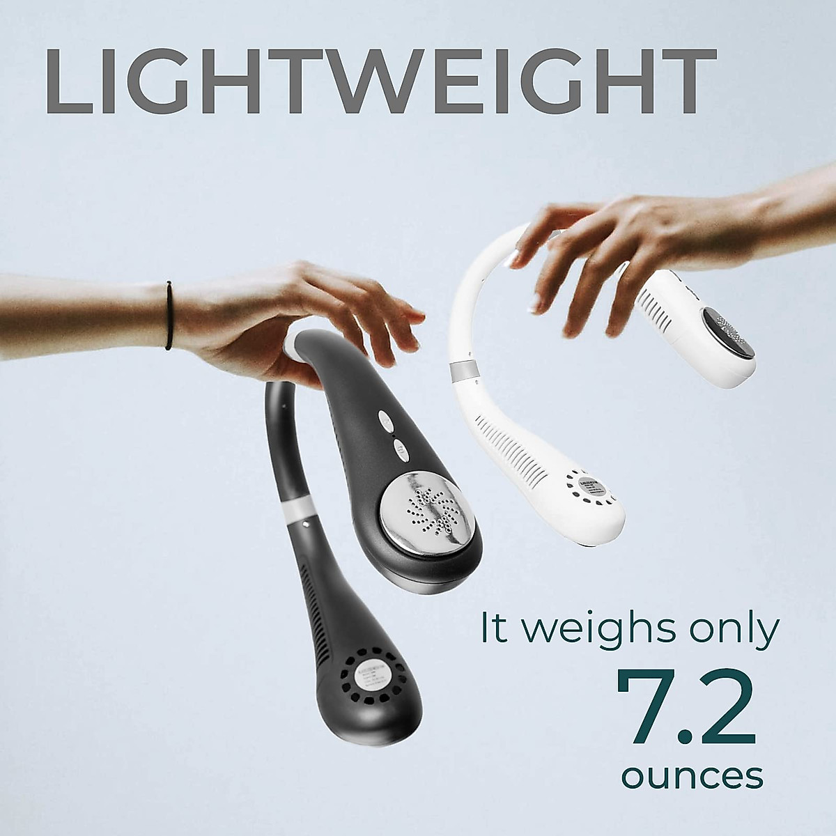 Neck Fan, Bladeless Neck Fan, Portable Fan Rechargeable, Personal Fan, Hands Free 3 Speeds 4000mAh USB, Adjustable Hanging Neck Fan, Training, Travel, Office, Outdoor Wearable Neck Fan For Women & Men