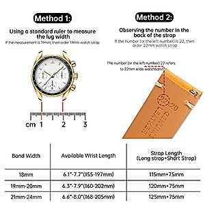 REZERO Quick Release Watch Band, Top Grain Leather Watch Straps for Men Women- 18mm 20mm 21mm 22mm 23mm 24mm Discoloration Leather Replacement Watchbands