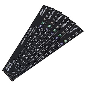Fdit 5PCS Stick On Brewing Thermometer Adhesive LCD Thermometer Sticker for Homebrew Beer Self-Brewed Beer Thermometer Label 2-36C
