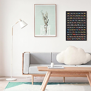 Hot Toy Cars Wheels Matchbox Model Cars Hot Display Case Cabinet UV Protection 1/64-1/43 Scale (Black Finish) 26.5 X 18.75 X 3.25 Inches