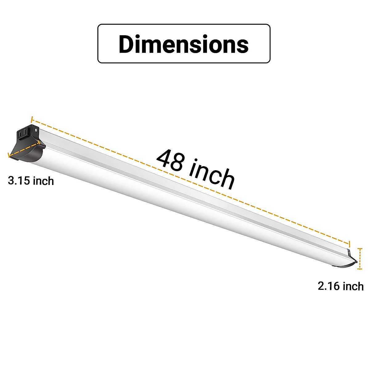 FAITHSAIL 4FT Linkable LED Shop Light, 50 W for Garage, 5600 LM 4 Foot LED Light Fixtures for Workbench, 5000K LED Workshop Light with Plug, Pull Chain, Hanging Mount - 1 Pack