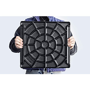 NerdChef Speed Steel - High Performance Pizza Baking Stone | Integrated Backstop & Handles | Heating Fins (13.5" x 14.5" x .90" Thick)