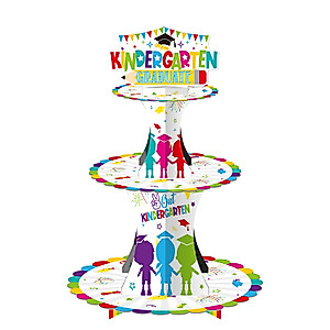 Kidergarten Graduation Cardboard Cupcake Stand Party Supplies,Kindergarten Graduation Decorations 2024, DGT Class of 2024 Kindergarten Graduation Cupcake Holder Stand,Kindergarten Graduation Supplies