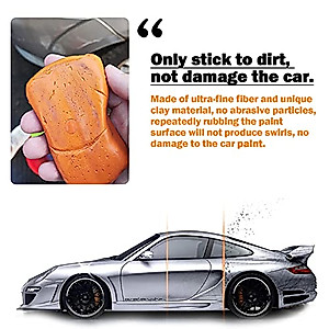 Tizoerly Car Clay Bar 5 Pack 500g, Premium Grade Clay Bars Auto Detailing Magic Clay Bar Kit with Towel Clay Bar Cleaner with Washing and Adsorption Capacity for Car Wash Car Detailing Clean（Orange）