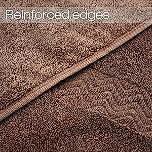 Cleanbear Bathroom Hand Towels, 100% Cotton Face Towels, 13 x 28 Inches (Brown)