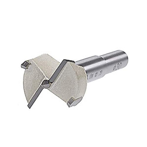 uxcell Forstner Drill Bits 30mm, Tungsten Carbide Wood Hole Saw Auger Opener, Woodworking Hinge Hole Drilling Boring Bit Cutter (Beige, Silver Tone)