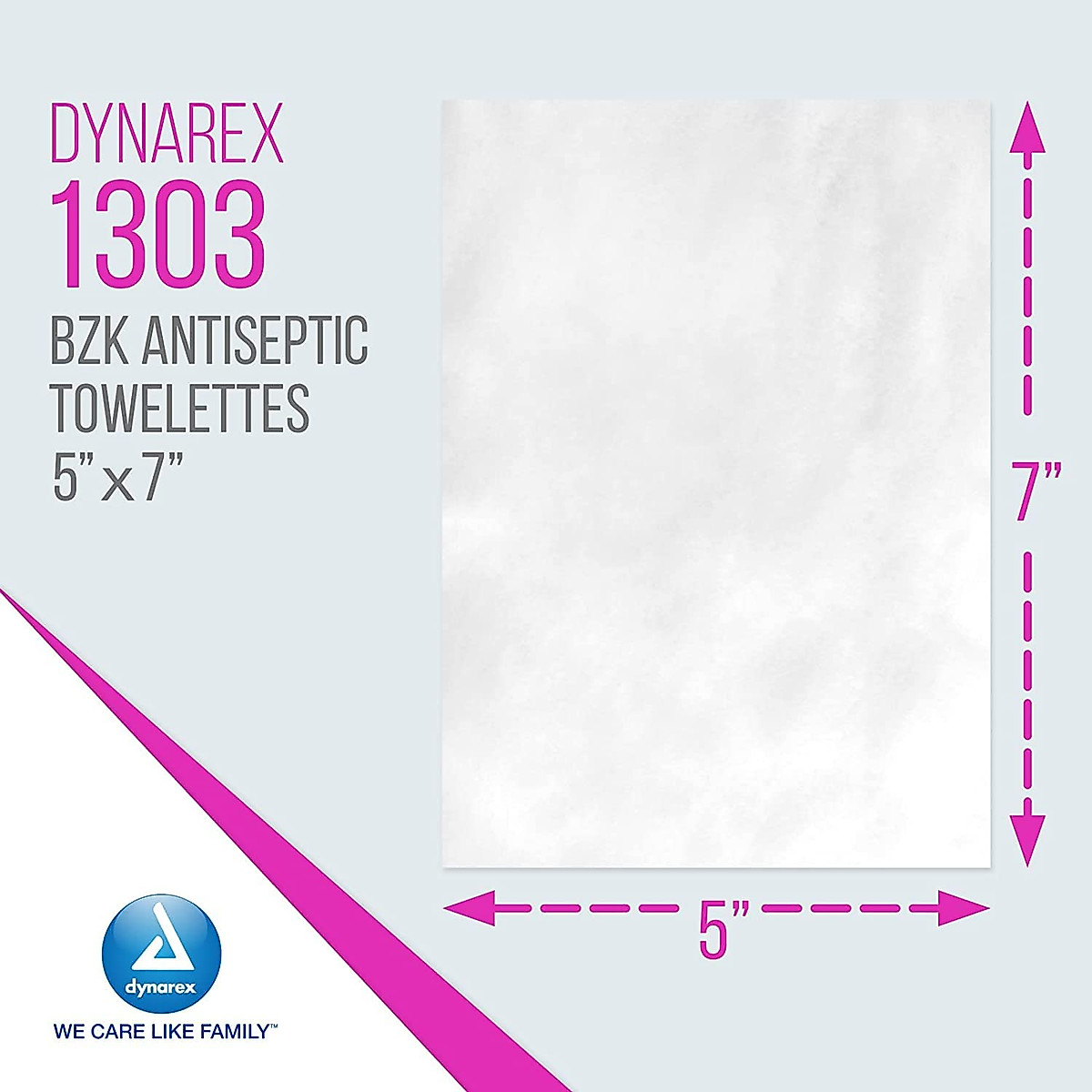 Dynarex 1303 box of 100 BZK Antiseptic Towelettes