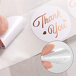 lollipro Thank You Stickers for Business 4 Design Round Roll 1.5 Inch, Gilding Bronze Gold Stickers Water Resistant Packaging Labels, 500 Pcs in Box-Packed
