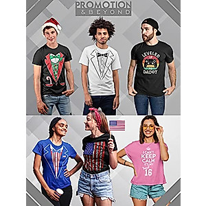 M Halloween Team Costume Funny Party Men's T-Shirt, L, Red