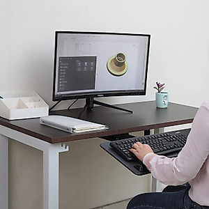 Adjustable Keyboard Tray Ergonomic Design Standard Under Desk Platform Large Space Track CARTMAY