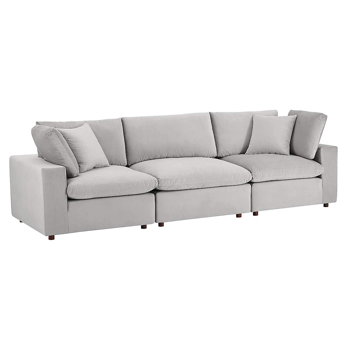 Modway Commix Down-Filled Overstuffed Performance Velvet 3-Seater Sofa