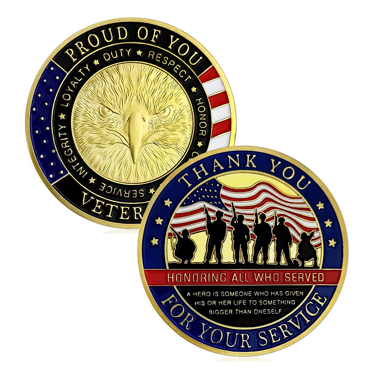 Thank You for Your Service Military Veterans Challenge Coin Appreciation Gift