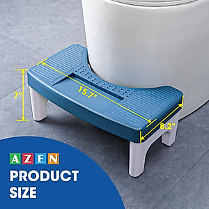 Toilet Stool Squat Adult, Bathroom Stool, Sturdy Poop Stool for Bathroom Adults, Toilet Foot Step Stool for Adults with Storage Groove, 7 Inch Height Blue