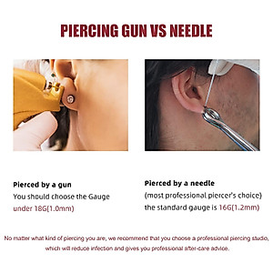 FINE4U Gold Cartilage Earring Piercing Jewelry for Tragus Conch Helix 16G 6mm 8mm - ASTM F136 Titanium Four-Pointed Flat Back Stud, Hypoallergenic Body Jewelry