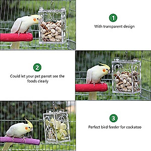 balacoo Bird Parrot Acrylic Foraging Toy Creative Hanging Parakeet Treat Feeder Toy Transparent Cockatiel Food Toys for Parakeet Cockatiel Conure