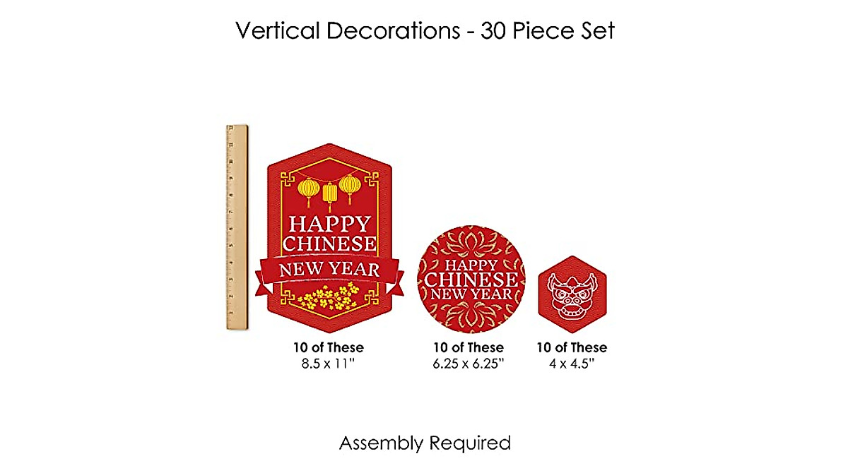 Chinese New Year DIY Dangler Kit - 30 Pieces for Festive Decor