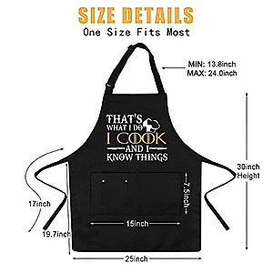 Funny Aprons for Men,Cooking Gifts for Men,Dad,Boyfriend,Husband, Cooking Aprons for Men-That's What I do.I Cook.I know Things-Chef Aprons for Dad,Grilling Gifts for Father's Day,Birthday,Christmas