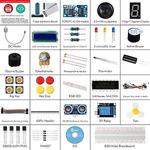 Keywish Ultimate Starter Kit Compatible with Raspberry Pi 4 B 3 B+ 400, 434 Pages Detailed Tutorials, Python C Java, 223 Items, 57 Projects, Learn Electronics and Programming, Solderless Breadboard