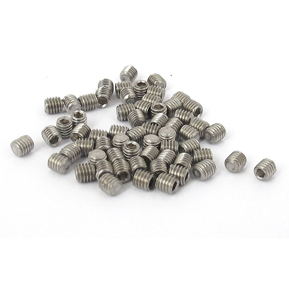 uxcell M3x3mm Stainless Steel Hex Socket Set Cup Point Grub Screws 50pcs