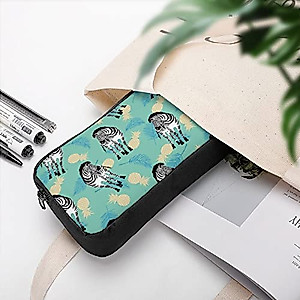 Zebra Animal Pattern Pencil Case Makeup Bag Big Capacity Pouch Organizer for Office College